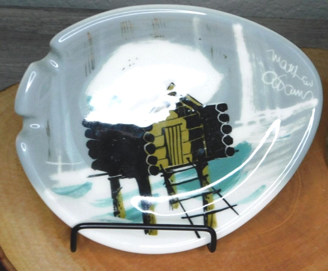 Vintage Mid Century Ashtray~signed Matthew Adams~ Alaska Pottery ...
