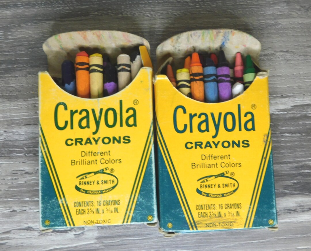 Vintage CRAYOLA CRAYON BOXES 2 Boxes With Crayons - Etsy