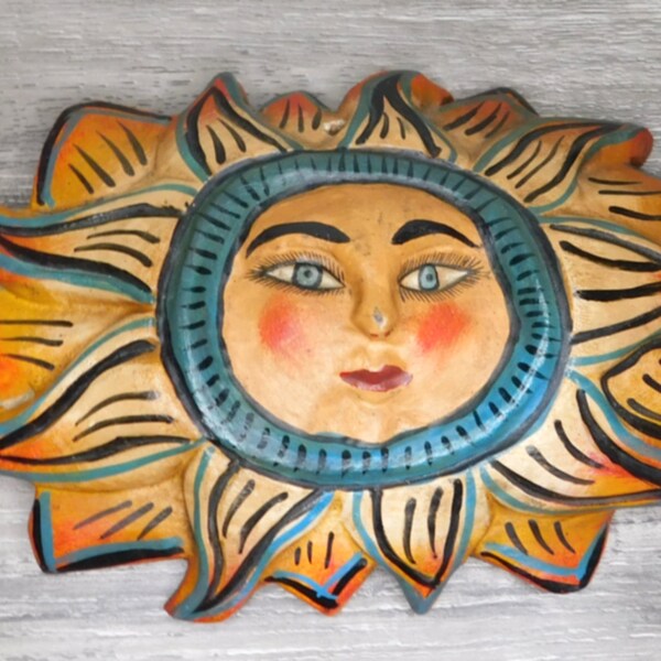 Wood Carved Mexican Sun - Etsy