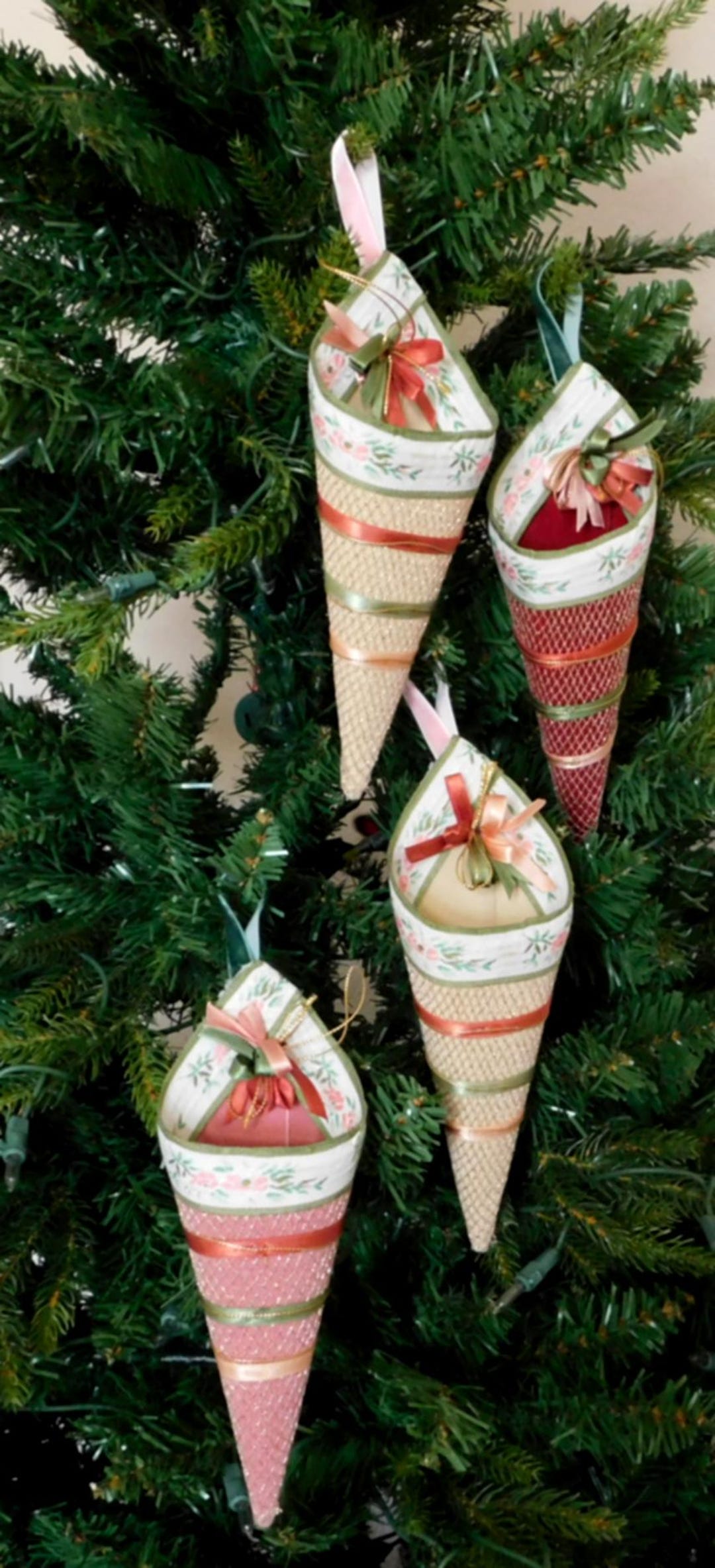 Vintage Victorian Style Candy Cones ~ Lot of 4 ~ Ornaments - Etsy