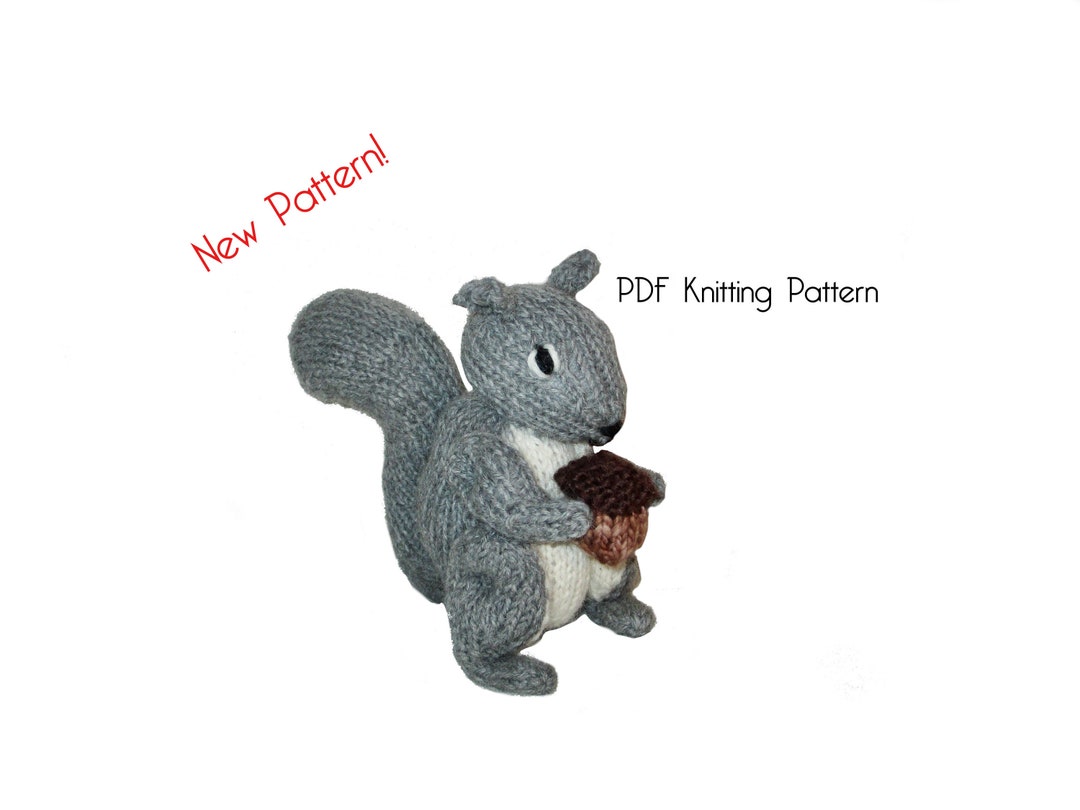 Knitted Squirrel With Acorn Pattern, PDF Pattern, Knitting Pattern, DIY ...