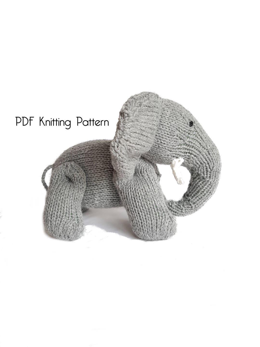 Knitted Elephant PDF Pattern, Stuffed Animal Toy - Etsy