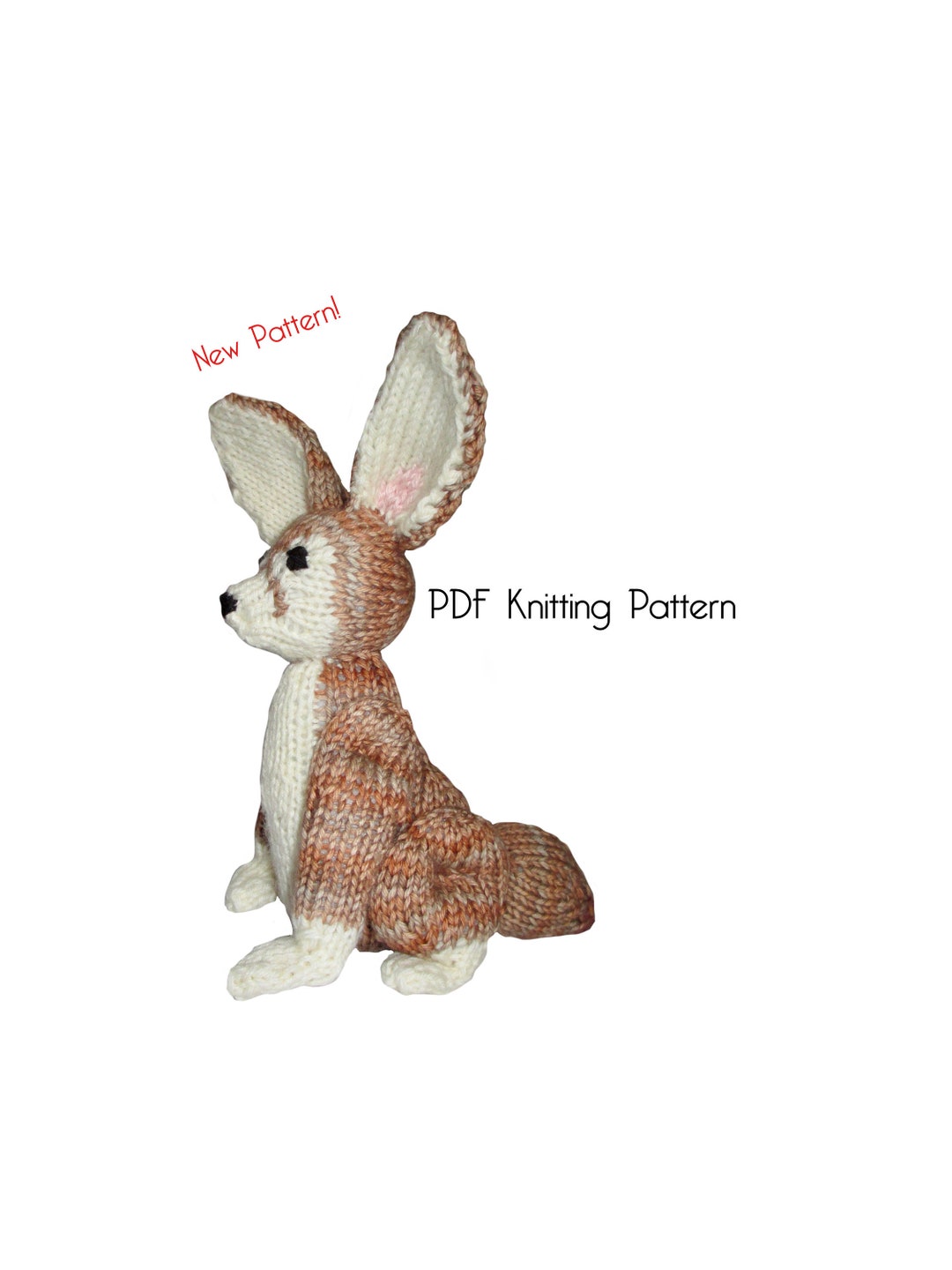 Knitted Fennec Fox, PDF Pattern, Knitting Pattern, DIY, Knitted Fennec ...