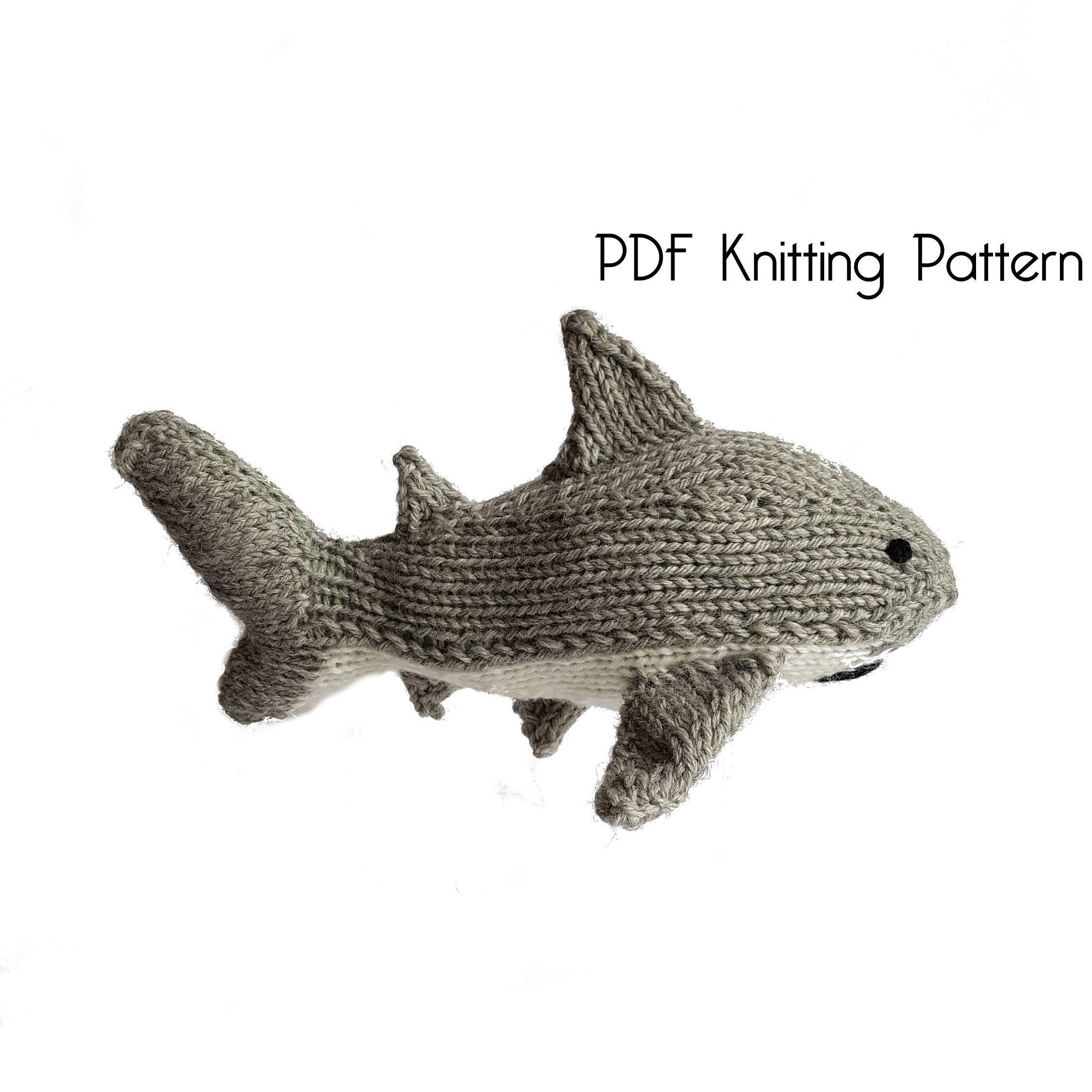 Knitted Shark, PDF Pattern, Knitting Pattern, DIY, Amigurumi, Stuffed ...