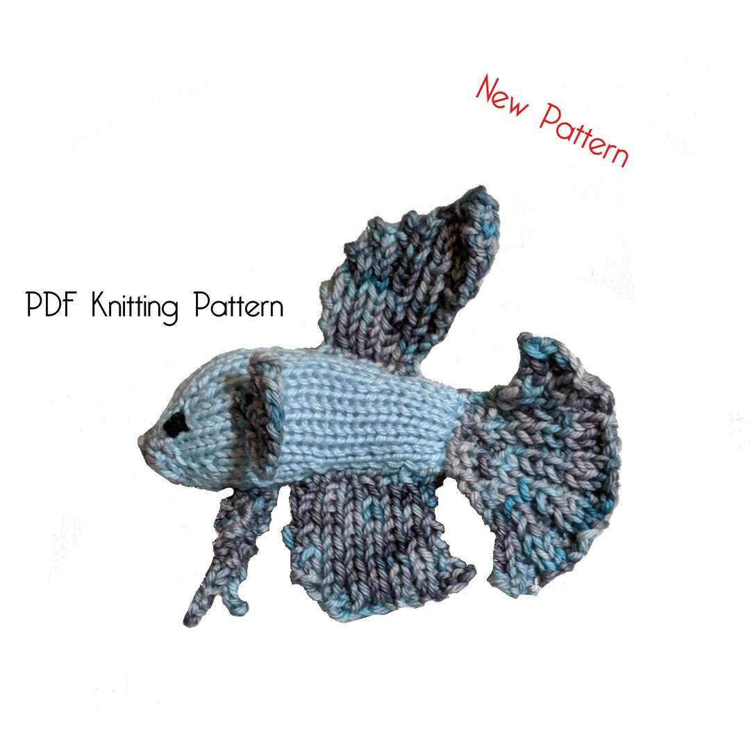 Knitted Betta Fish Pattern, PDF Pattern, Knitting Pattern, DIY, Knitted ...