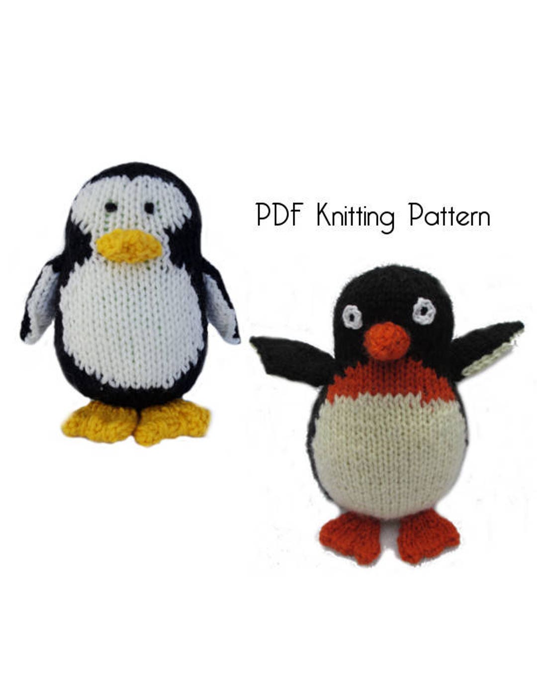 Knitted Penguin & Baby Penguin Pattern, DIY Stuffed Animal (PDF Pattern ...
