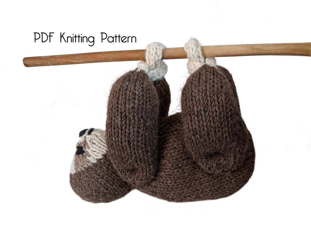 Knit Hanging Sloth, PDF Pattern, Knitting Pattern, DIY, Knitted Sloth ...