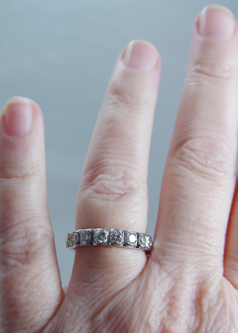 Mfit M Fit 14K White Gold .88ct Diamond Anniversary Wedding Band Ring ...