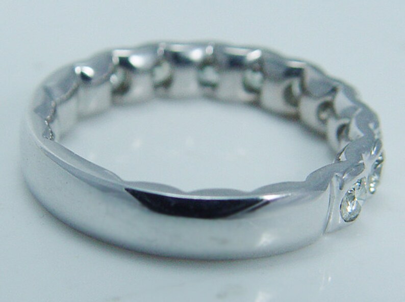 Mfit M Fit 14K White Gold .88ct Diamond Anniversary Wedding Band Ring ...