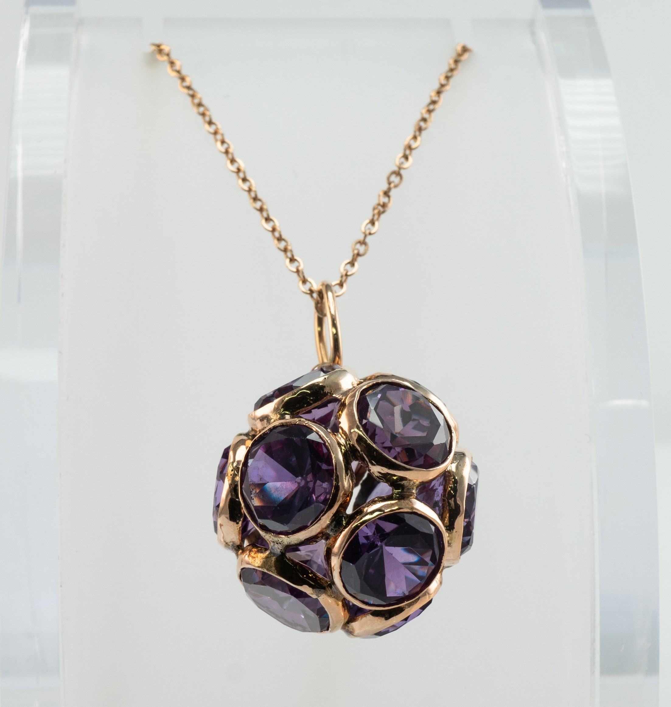 Vintage 14K Gold Alexandrite Pendant Ball Sphere - Etsy
