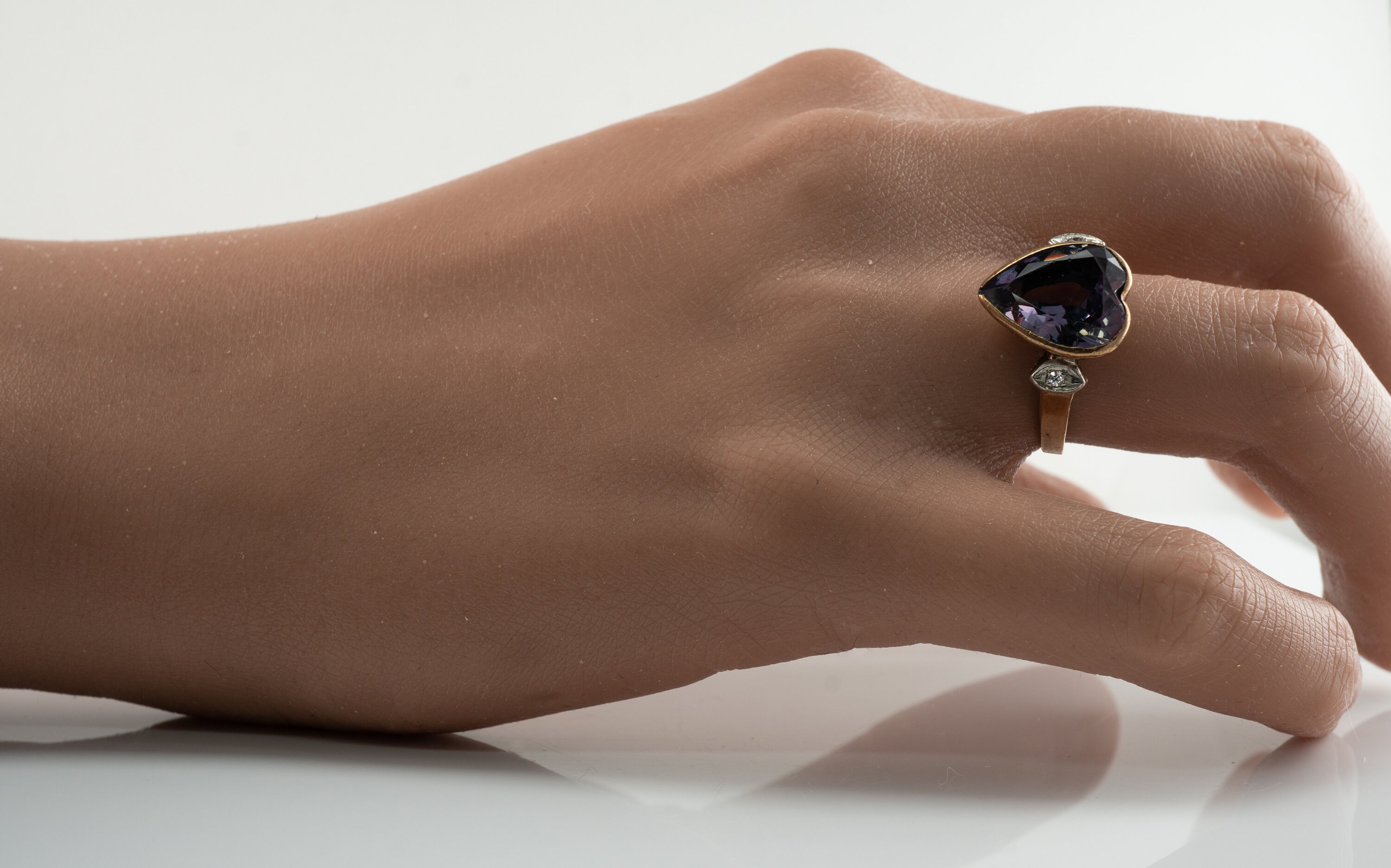 Vintage Alexandrite Diamond Ring Heart 10K Gold - Etsy