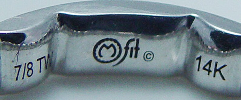 Mfit M Fit 14K White Gold .88ct Diamond Anniversary Wedding Band Ring ...