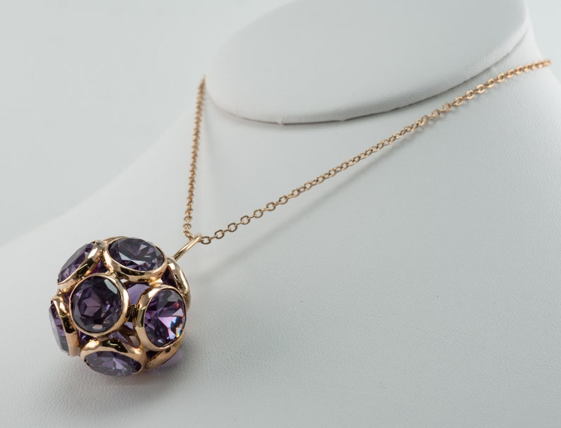 Vintage 14K Gold Alexandrite Pendant Ball Sphere - Etsy