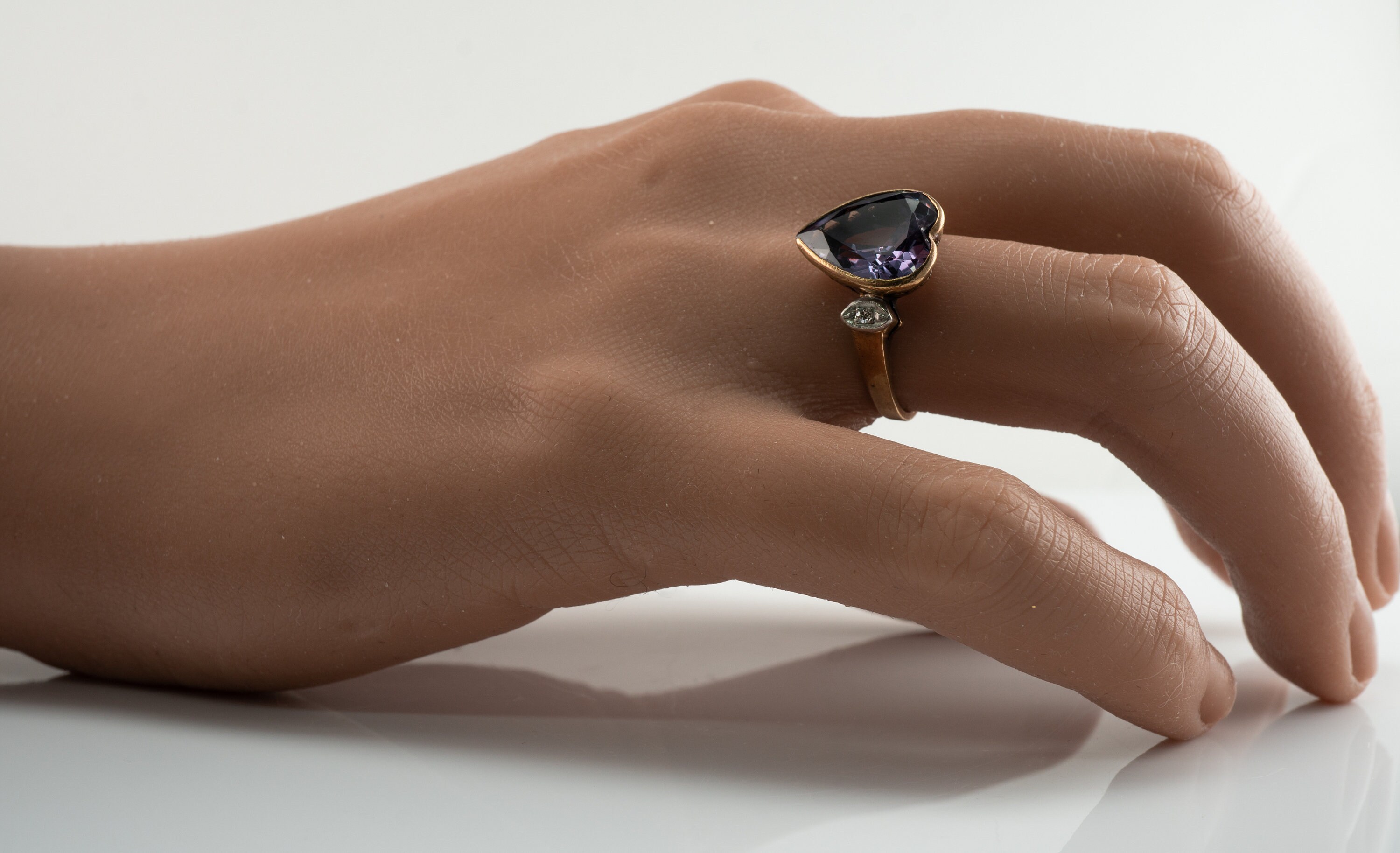 Vintage Alexandrite Diamond Ring Heart 10K Gold - Etsy
