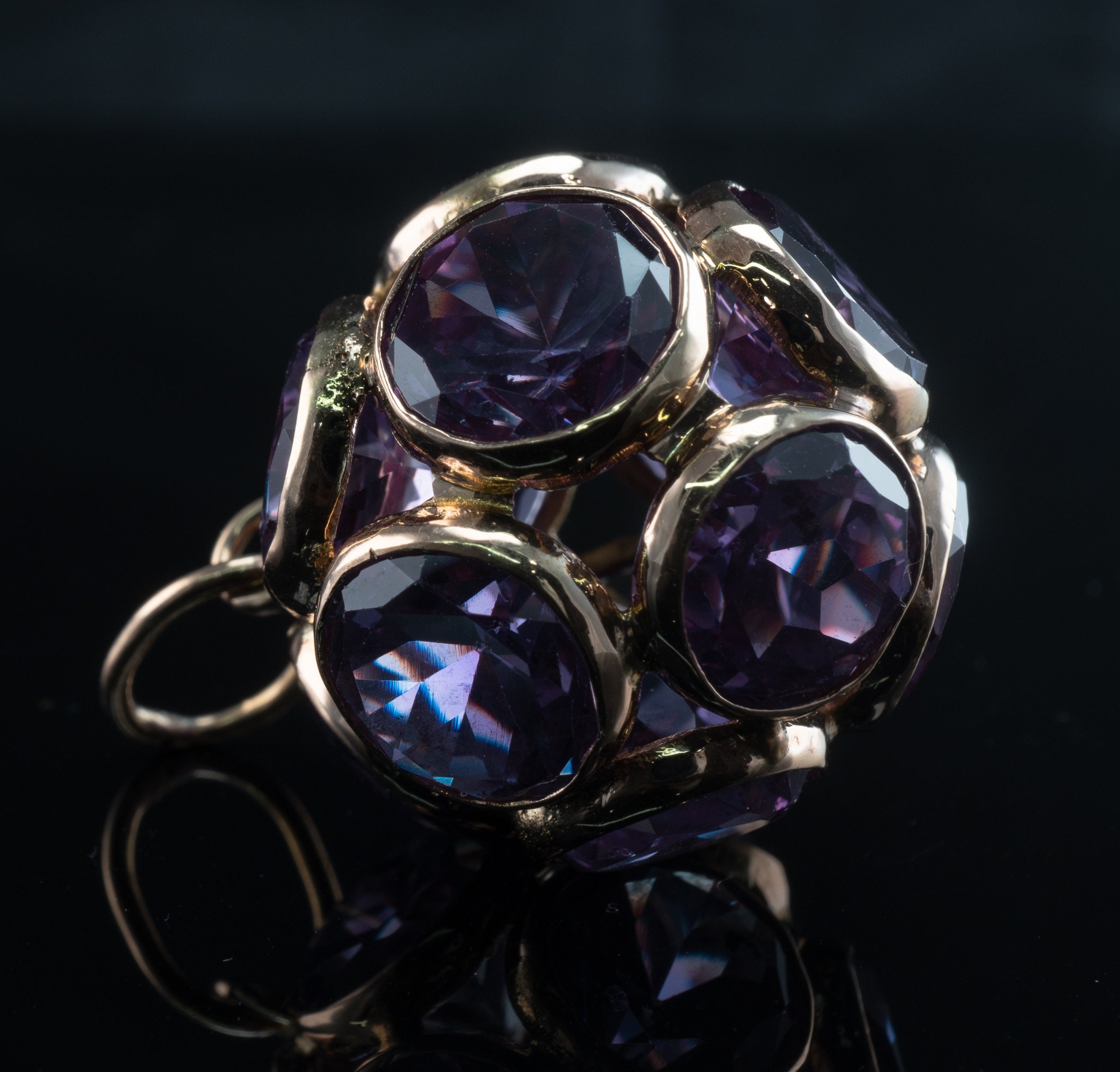 Vintage 14K Gold Alexandrite Pendant Ball Sphere - Etsy