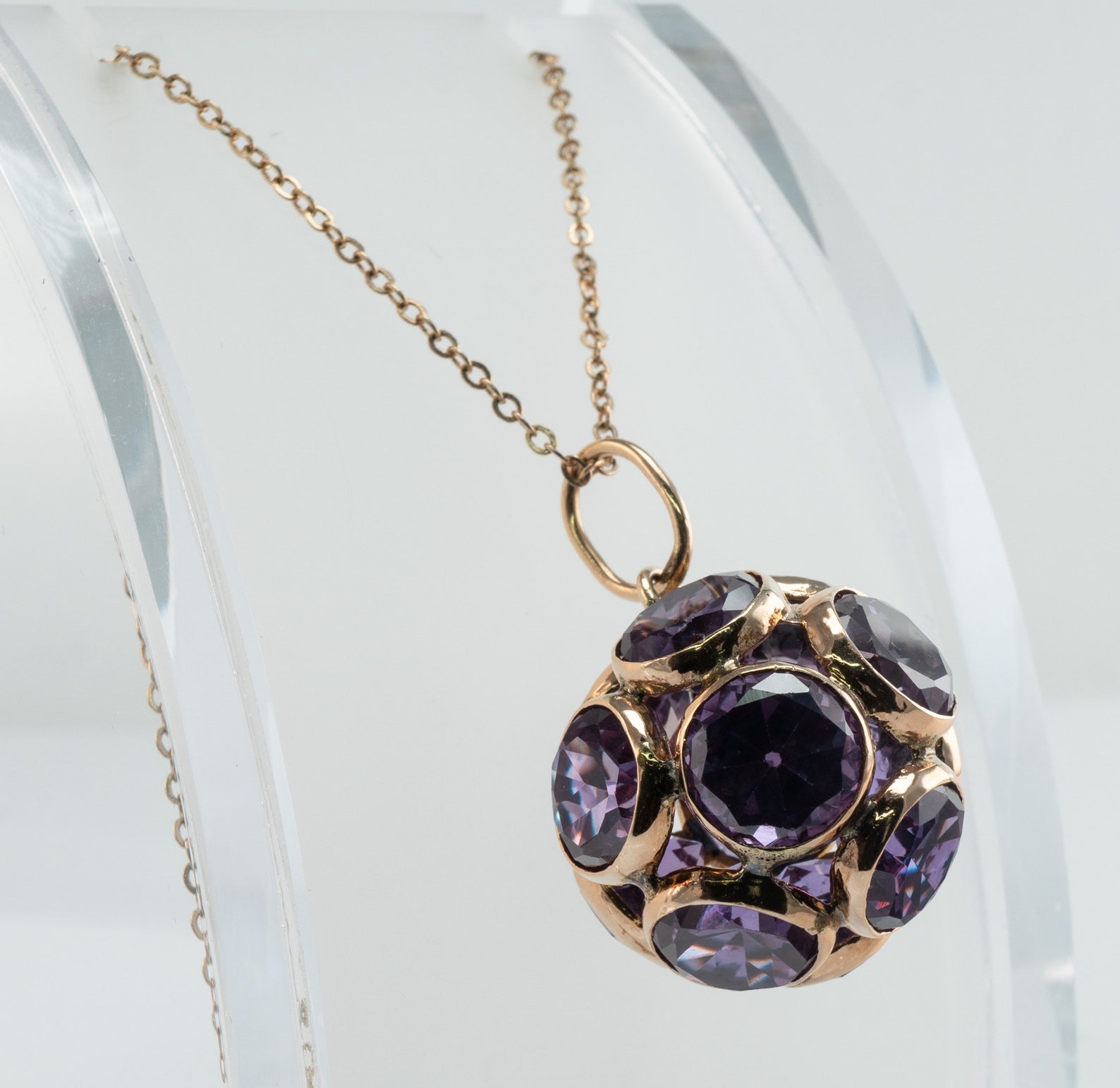 Vintage 14K Gold Alexandrite Pendant Ball Sphere - Etsy