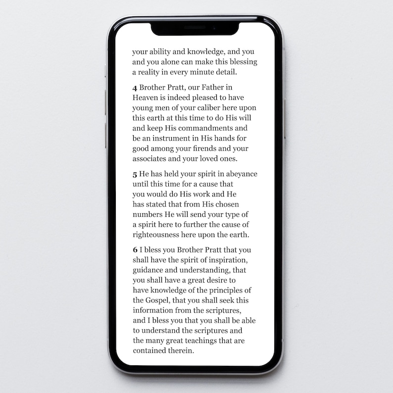 LDS Patriarchal Blessing for Mobile Phone (iphone or Android ...