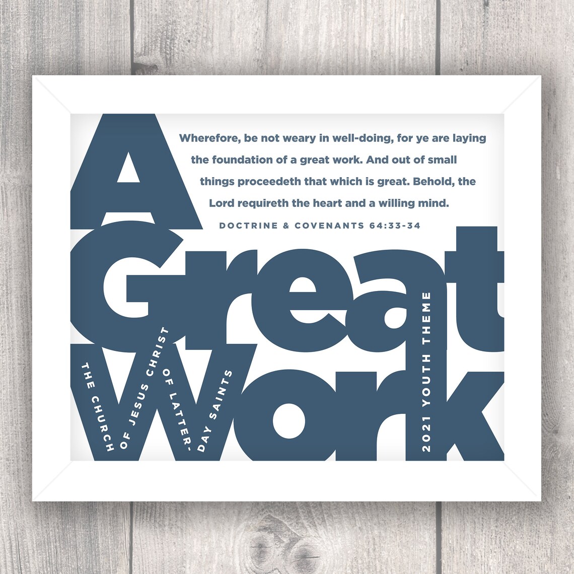 2021 Latter Day Saint Youth Theme A Great Work Lds Art Etsy