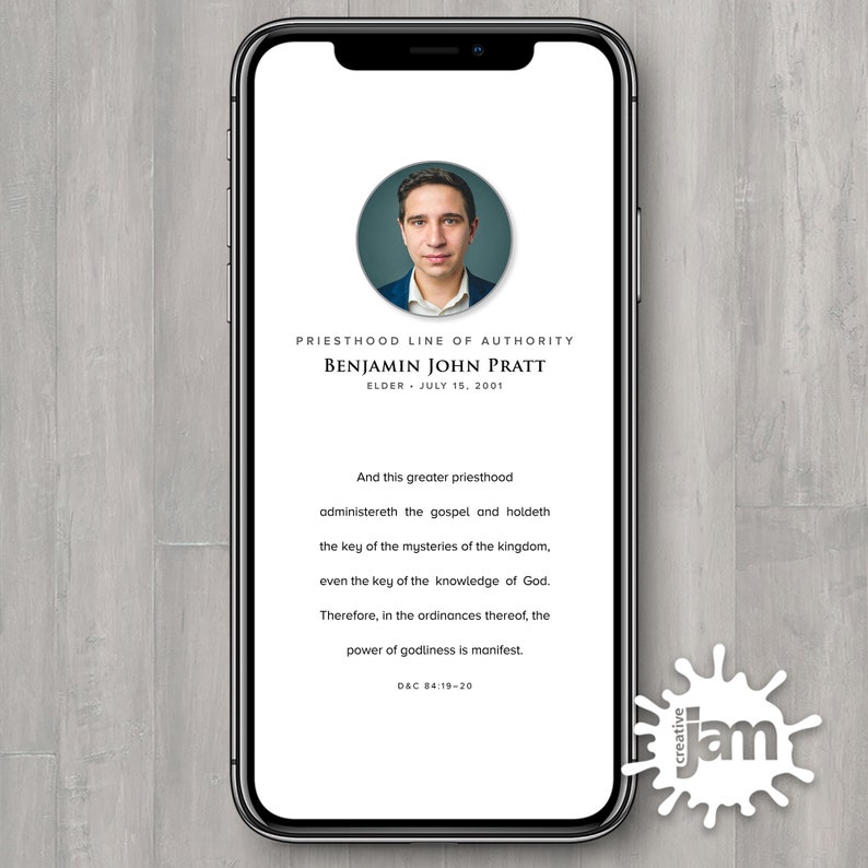 LDS Melchizedek Priesthood Line of Authority for Mobile Phone / Digital ...