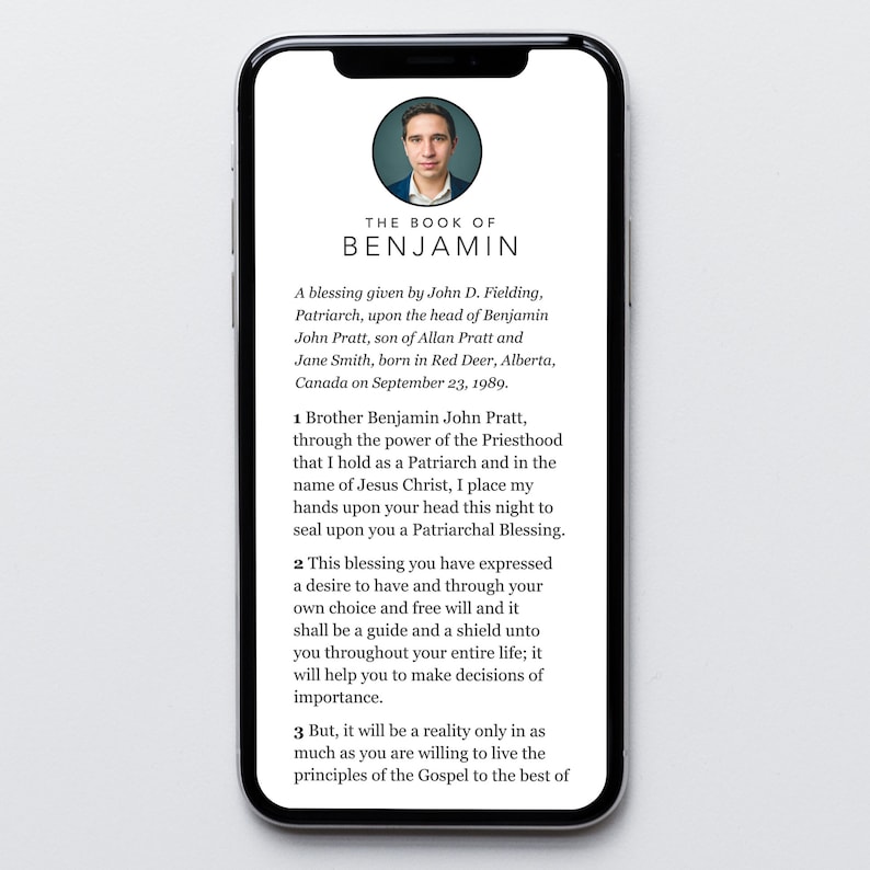 LDS Patriarchal Blessing for Mobile Phone (iphone or Android ...