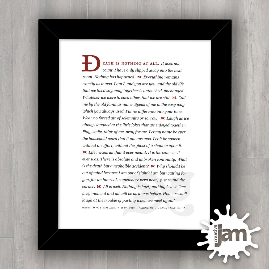 Death is Nothing at All Poem by Henry Scott Holland / Gift for Funeral ...