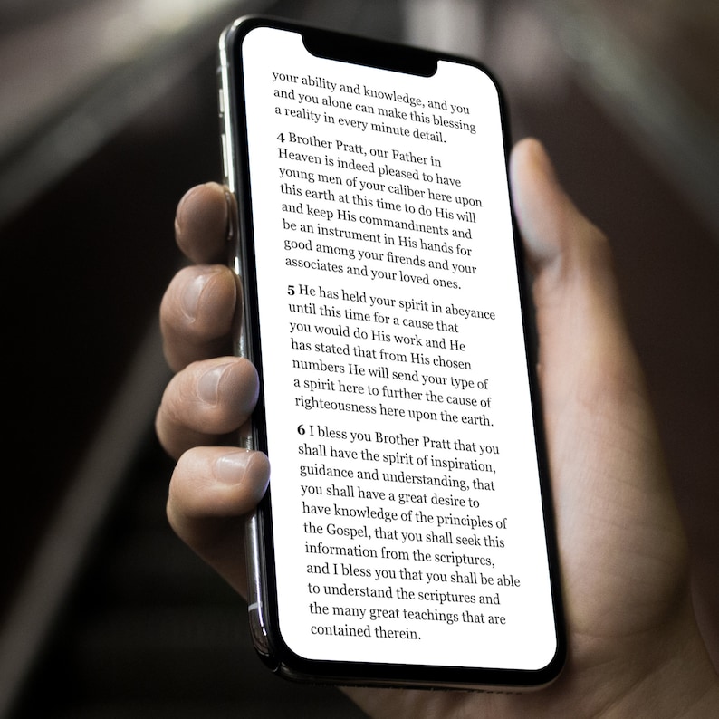 LDS Patriarchal Blessing for Mobile Phone (iphone or Android ...