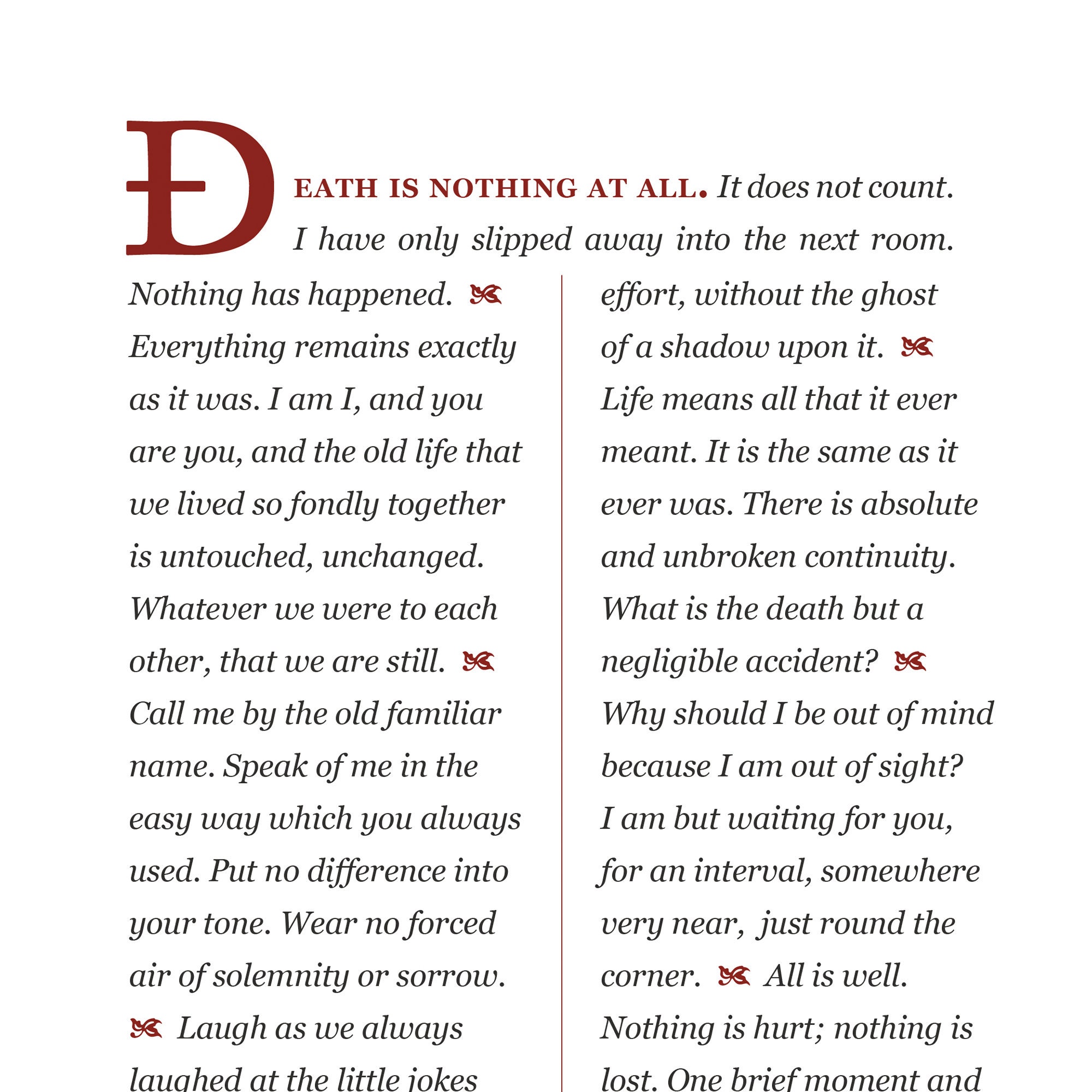 Death is Nothing at All Poem by Henry Scott Holland / Gift for Funeral ...