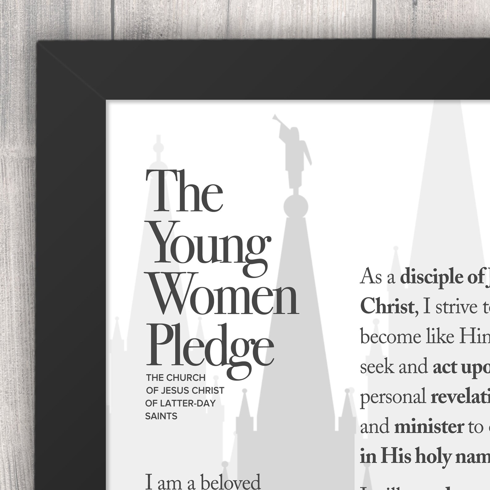 New Young Women Theme and Pledge / Digital Print / LDS Printable ...