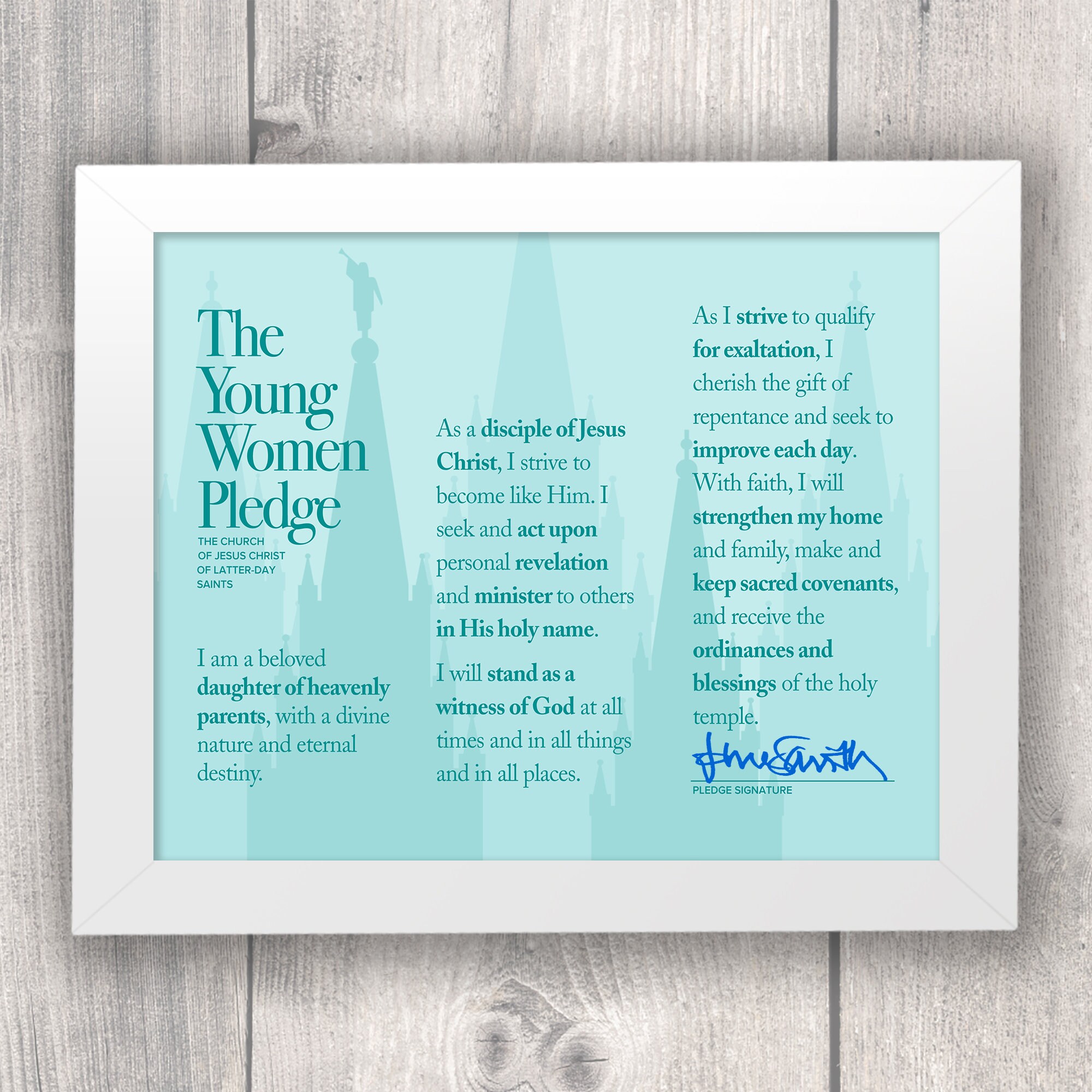 New Young Women Theme and Pledge / Digital Print / LDS Printable ...