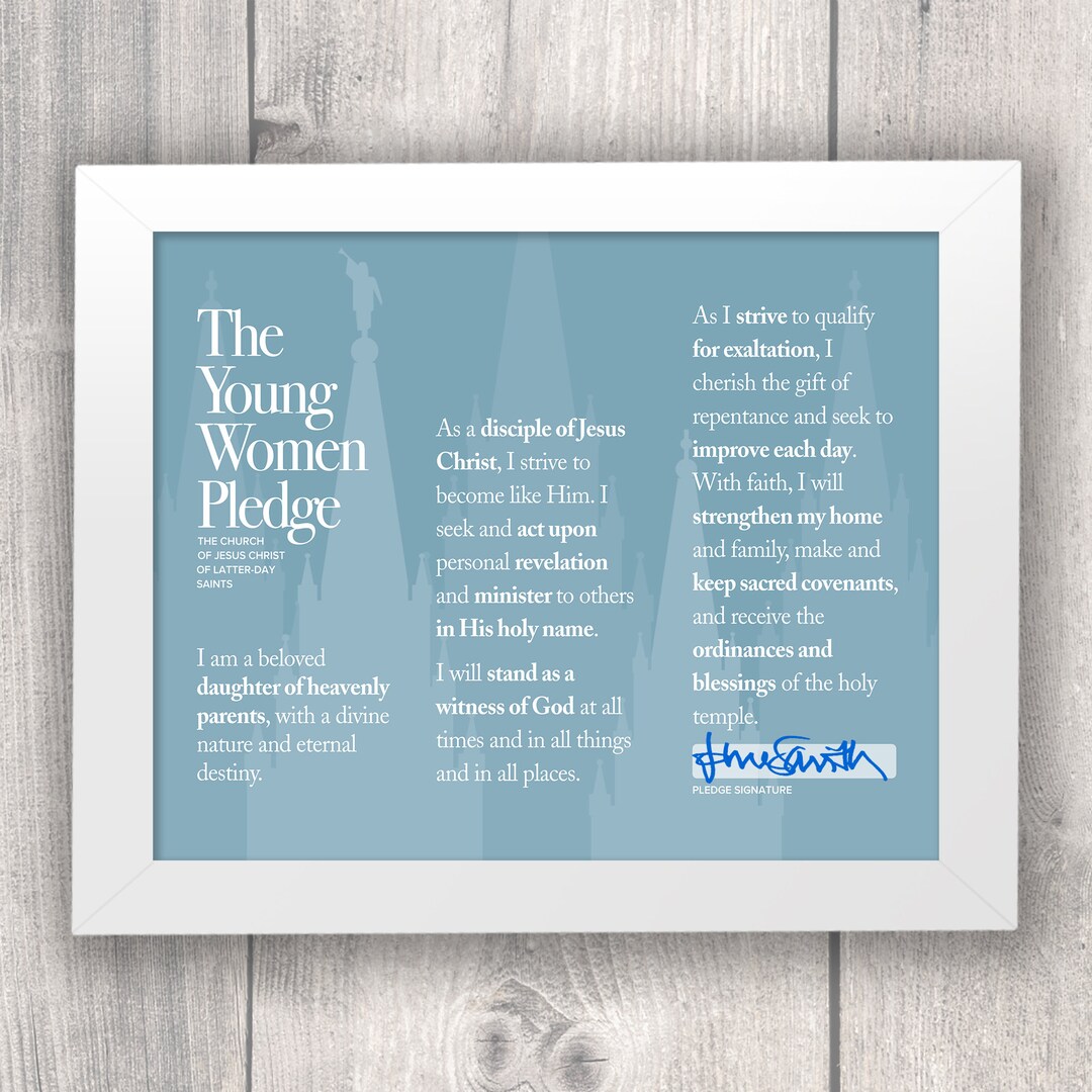 New Young Women Theme and Pledge / Digital Print / LDS Printable ...