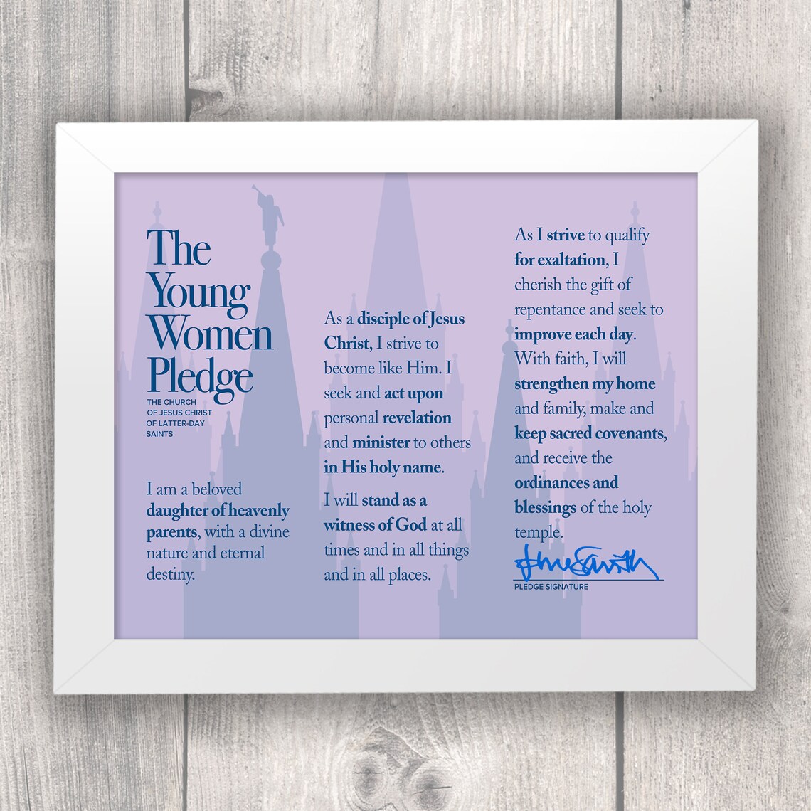 New Young Women Theme and Pledge / Digital Print / LDS - Etsy