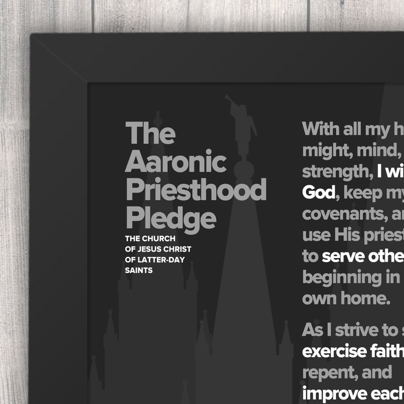 New Aaronic Priesthood Theme and Pledge / LDS Art / Digital Printable ...