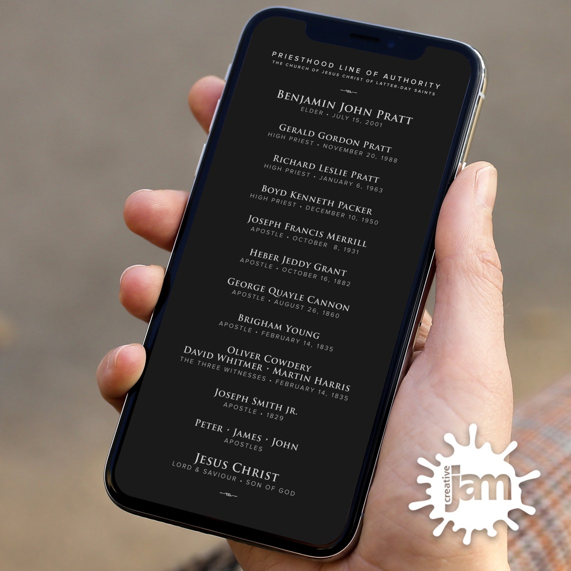 LDS Melchizedek Priesthood Line of Authority for Mobile Phone / Digital ...