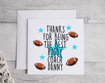 Rugby Thank You Card - Etsy UK