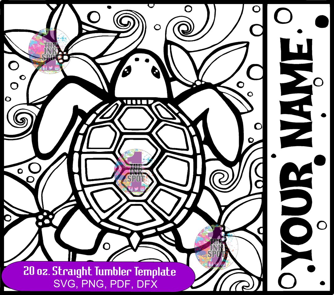 Turtle Tumbler Tape Digital Download... Turtle Burst Design - Etsy