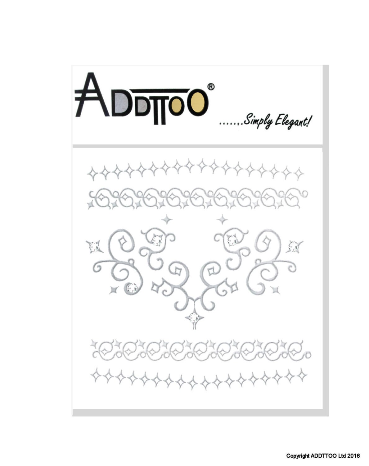 Addttoo Brand New Diamond Pendant Design Temporary Tattoo With Clear ...