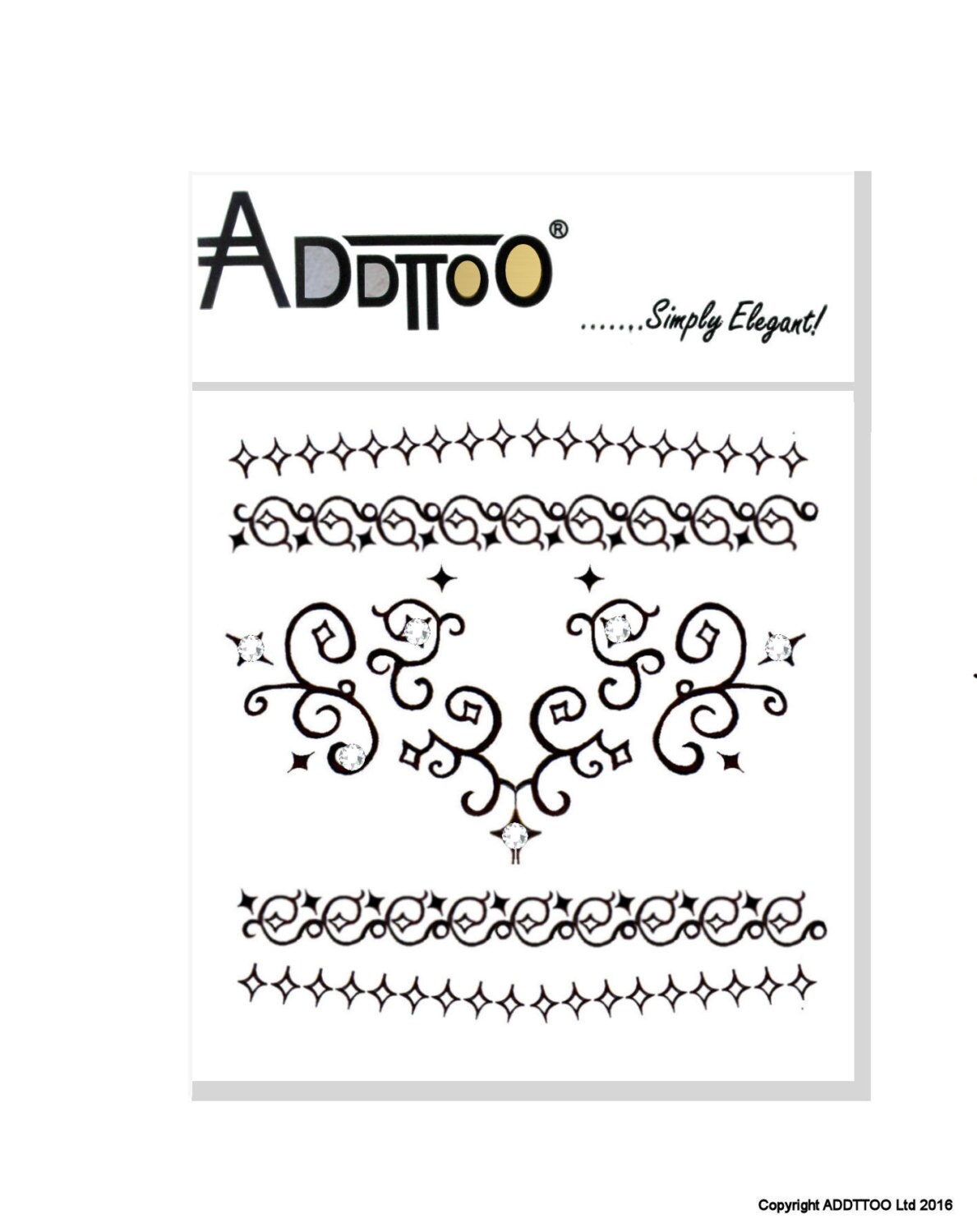 Addttoo Brand New Diamond Pendant Design Temporary Tattoo With Clear ...