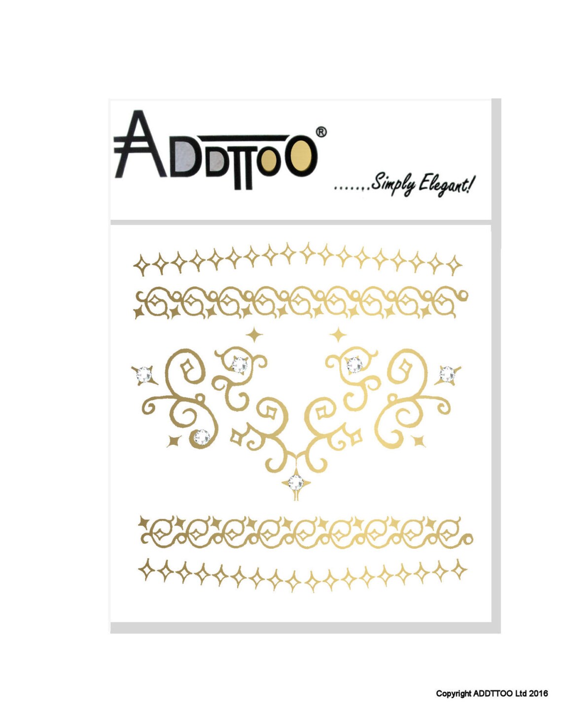 Addttoo Brand New Diamond Pendant Design Temporary Tattoo With Clear ...