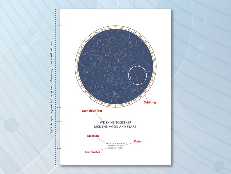 Custom Star Map Star Chart Sky Map Constellation Map | Etsy