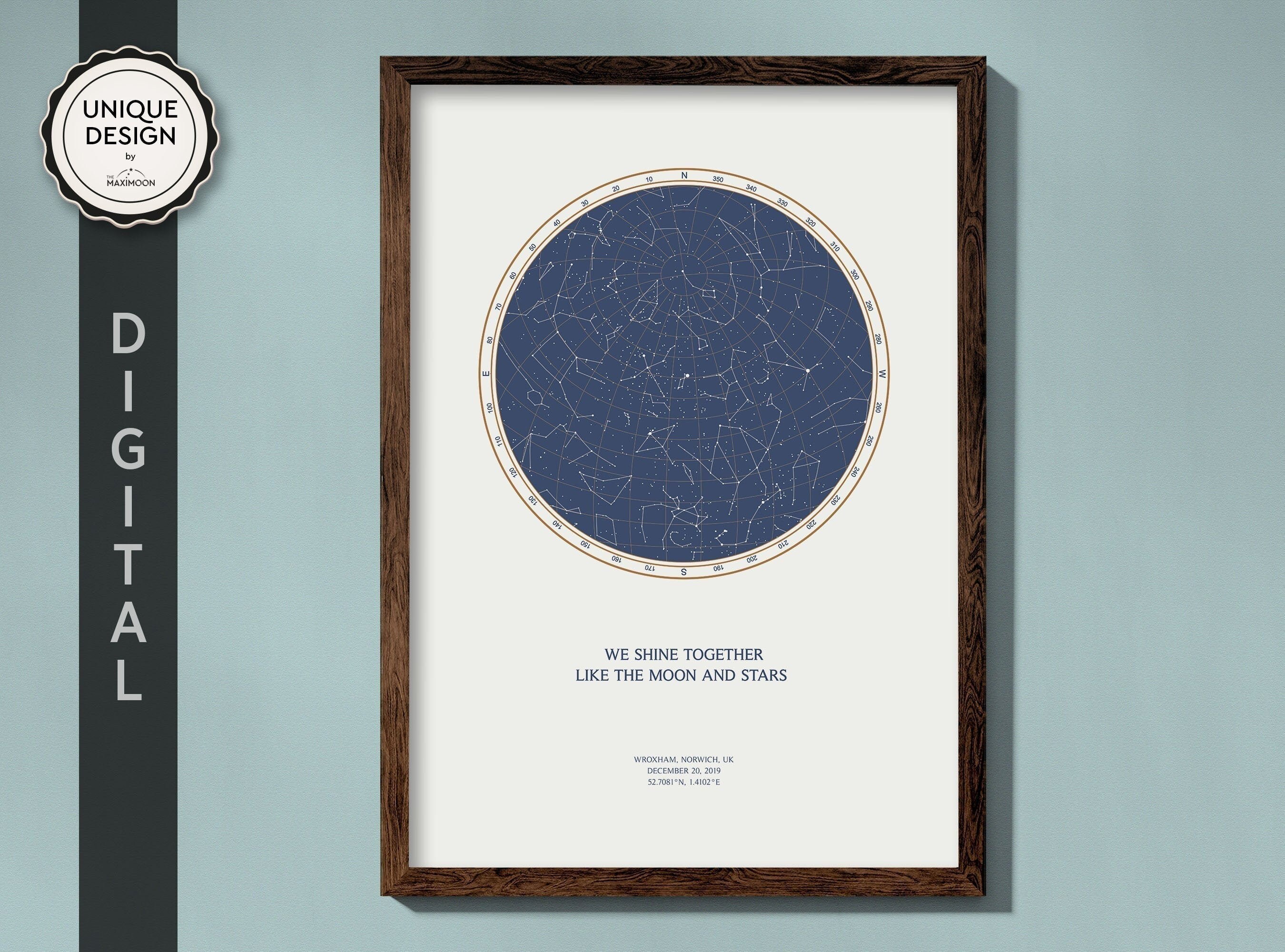 Custom Star Map Star Chart Sky Map Constellation Map - Etsy