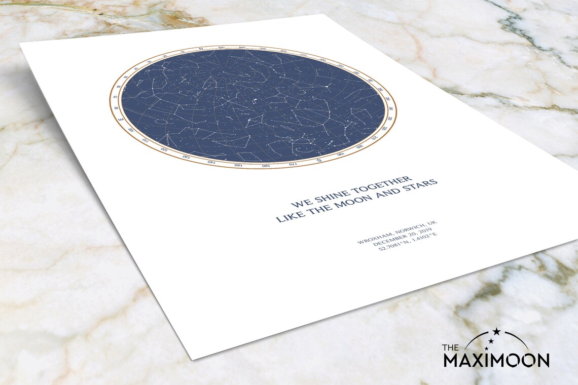 Custom Star Map Star Chart Sky Map Constellation Map | Etsy