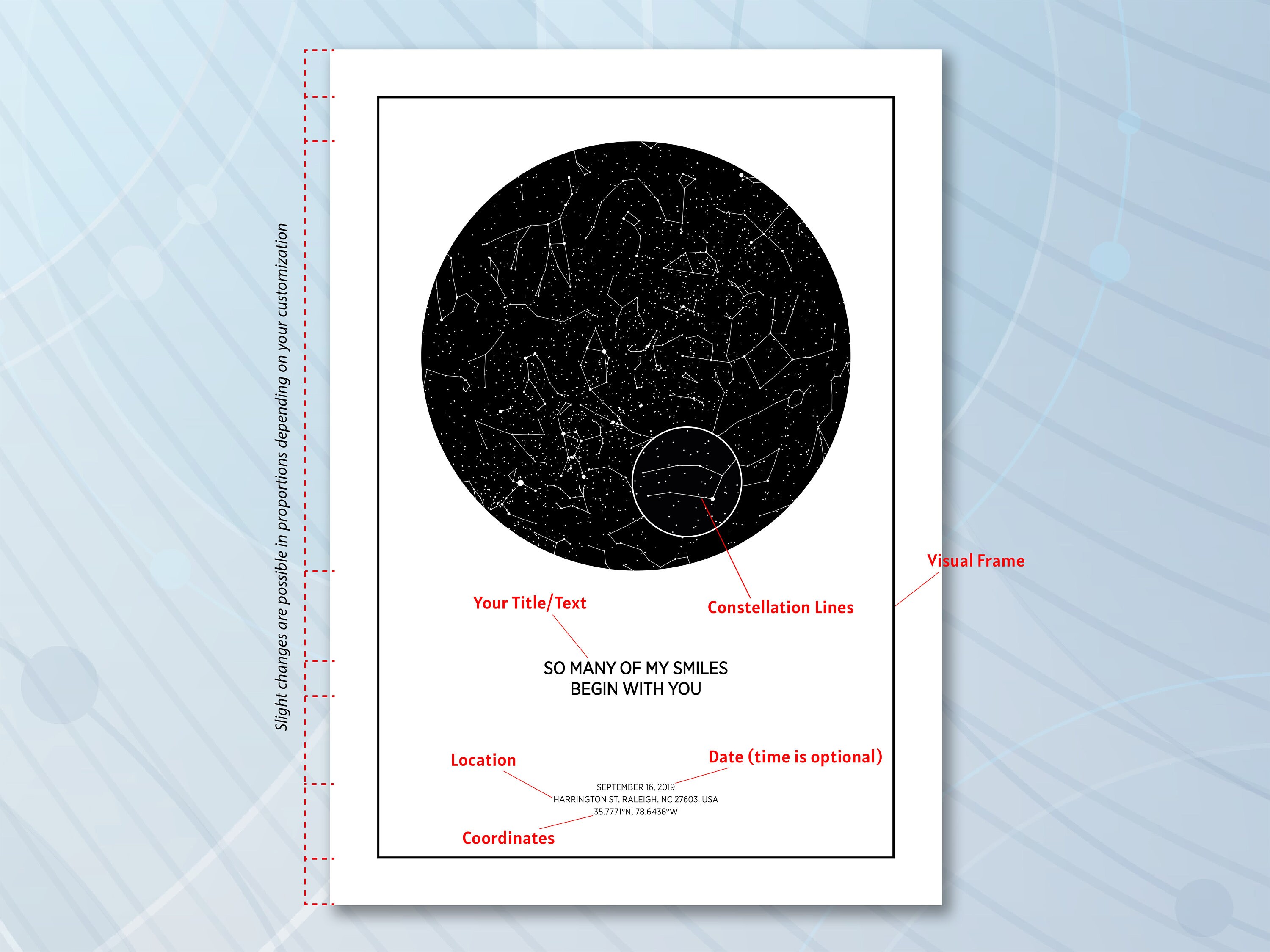Custom Star Map, Star Chart, Sky Map, Constellation Map, Personalized ...