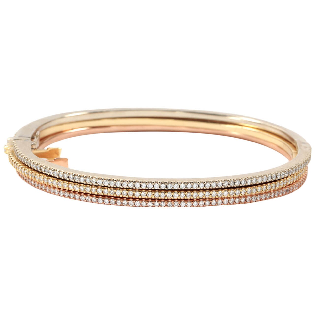 18kt Gold Bangles With Diamonds - Etsy