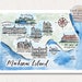 5x7 Custom Hand Painted Watercolor Illustrated Map With Locations for a ...