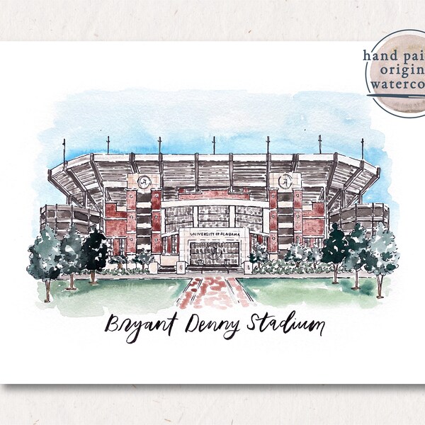 Hand Painted Football of Stadium - Etsy