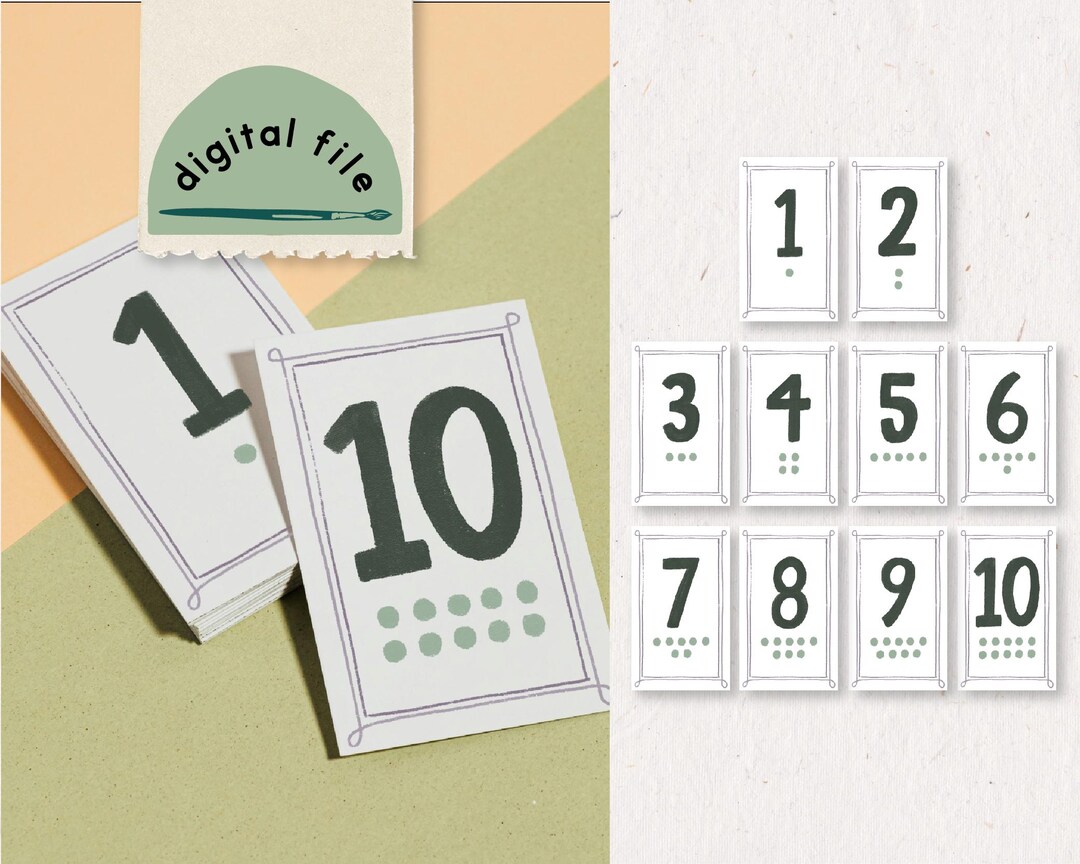 Montessori Number Cards: Preschool, Homeschool Learning Classroom ...