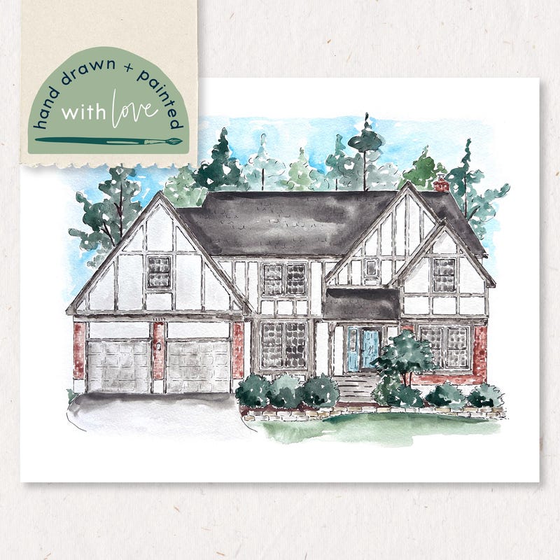Custom House Portrait - Etsy