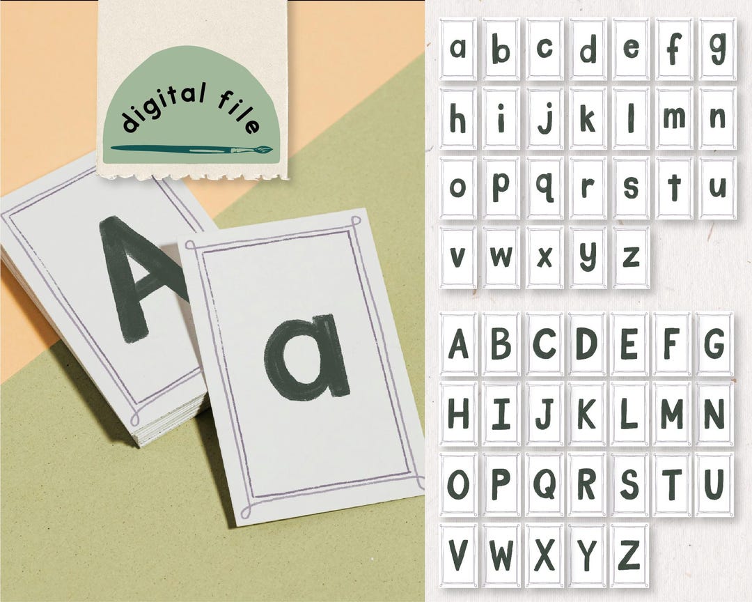 Montessori Alphabet Flashcards: Preschool, Homeschool Learning ...
