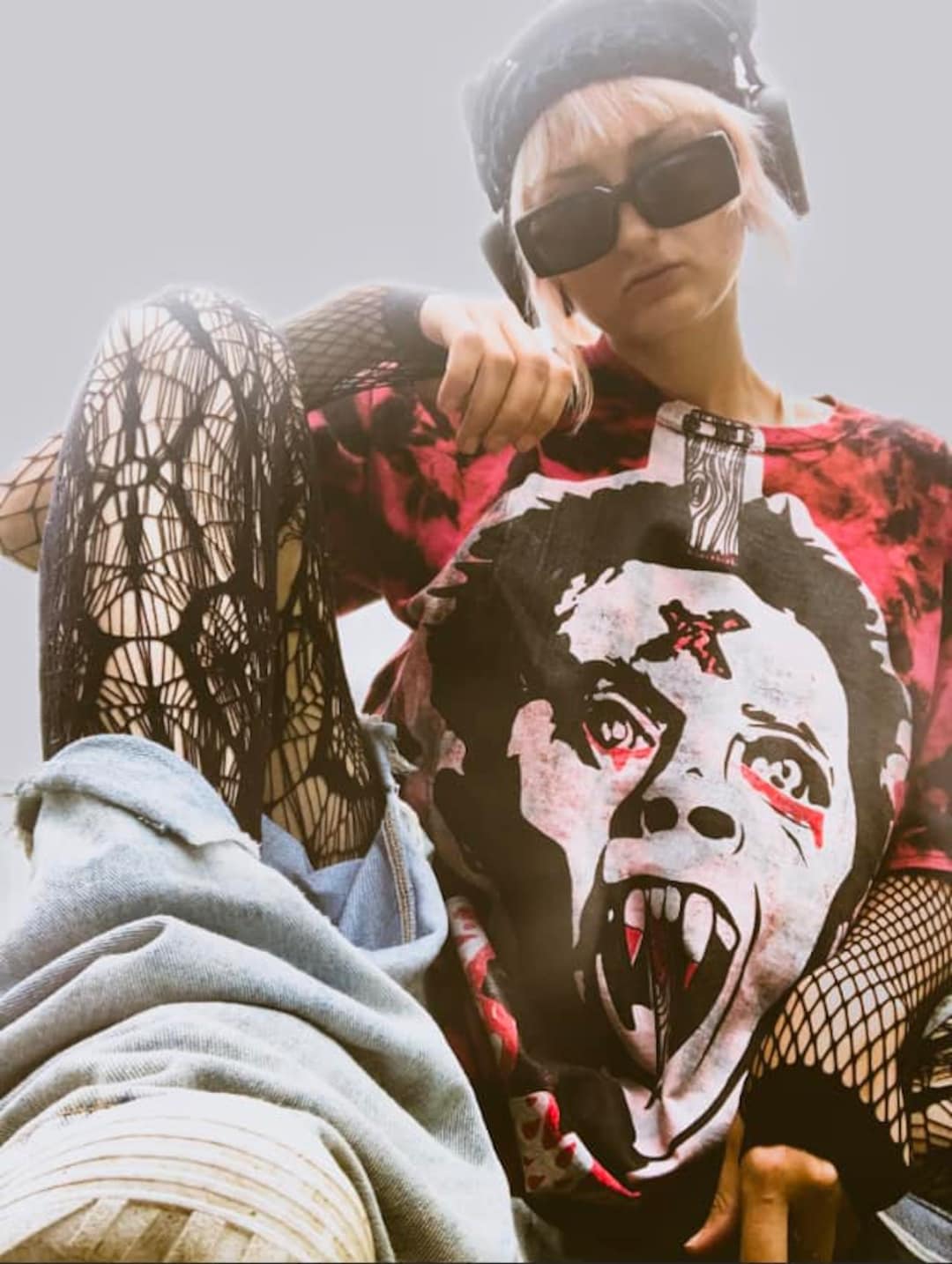 Vampire Evil Ed Fright Night Oversized T-shirt L Handmade L - Etsy