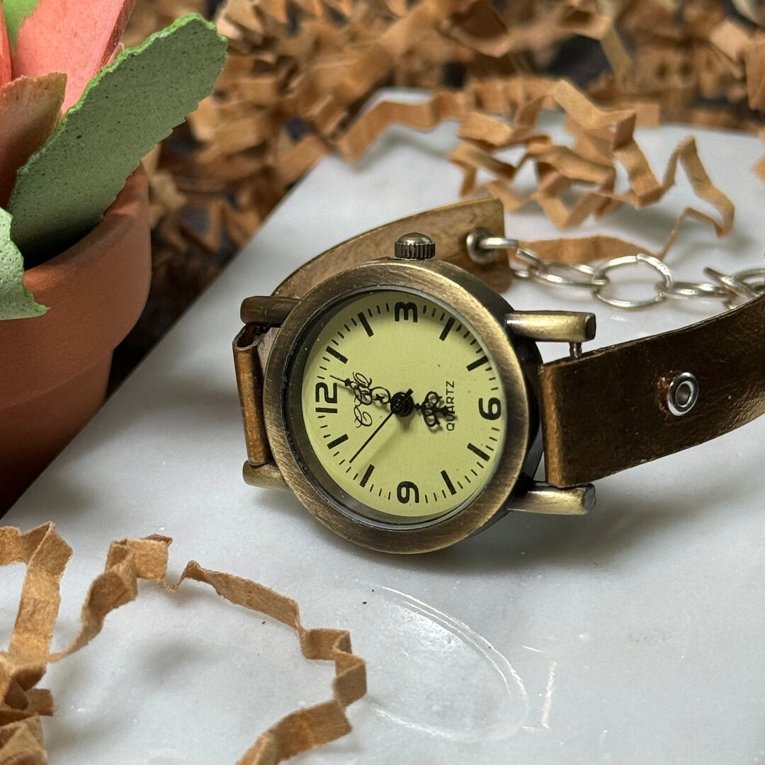 Lady's Classic Bracelet Watch, Mixed Metal, Vintage Look Artisan ...